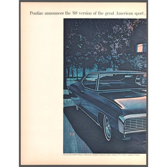 Pontiac | Art | 968 Pontiac Grand Prix Wide Track 2 Page Vintage Print ...